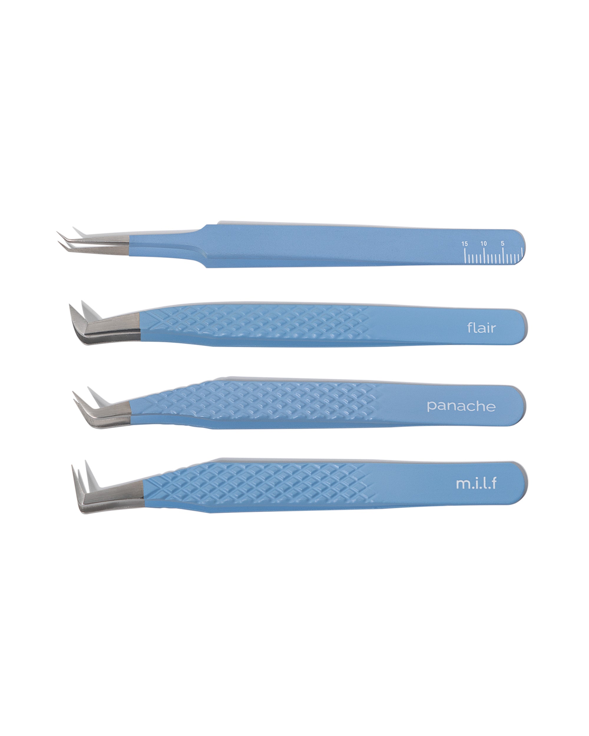 Serenity Blue Lash Tweezer Set | 4 Essential Lash Extension Tweezers ...
