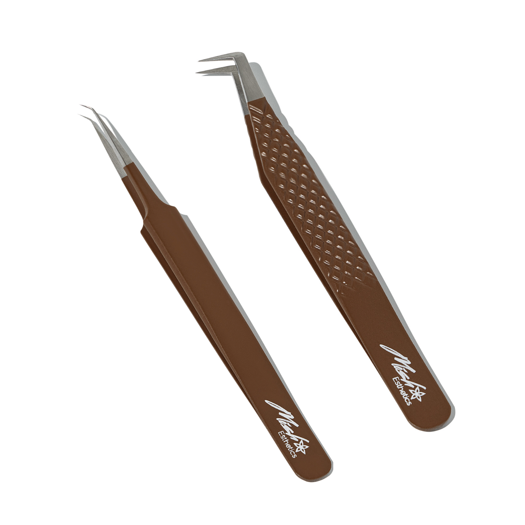 Coffee Brown Lash Tweezer Set | Lash Applicator + Isolation Tweezer ...